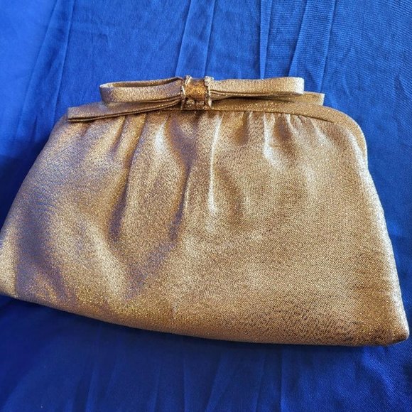 After Five | Bags | Vintage After Five Gold Lame Evening Clutch With ...